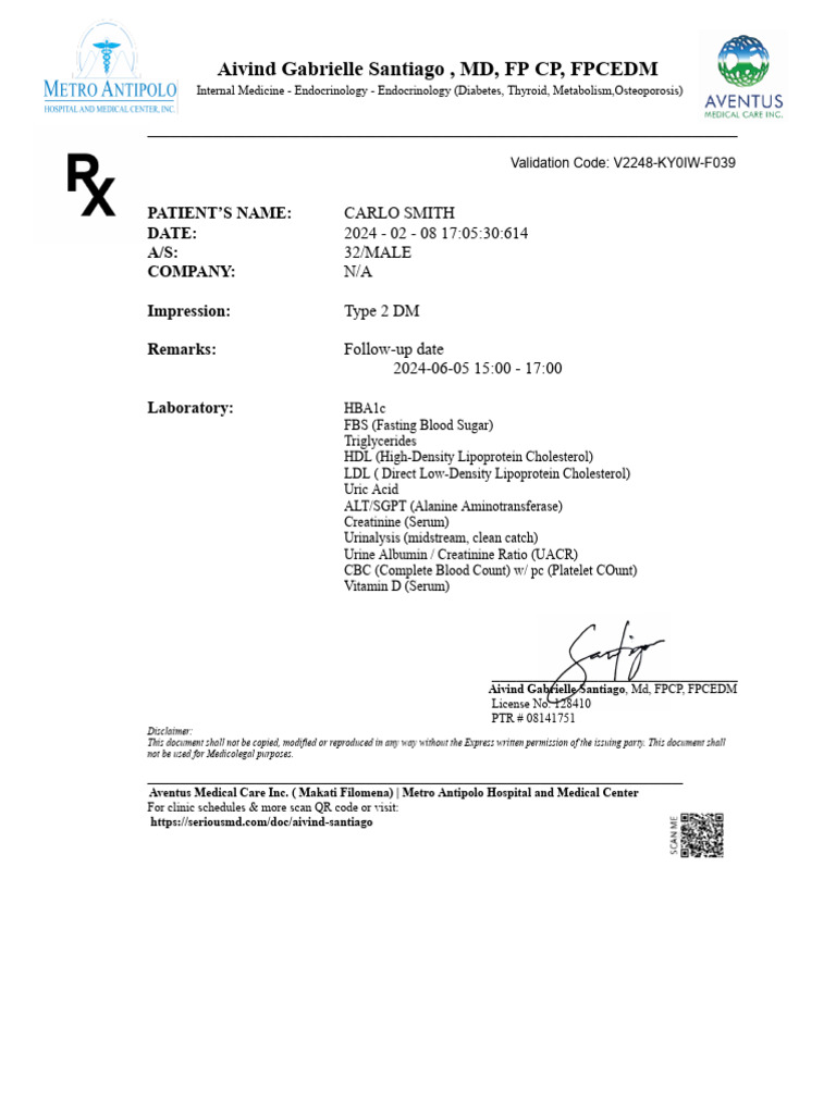Med Cert | PDF | Lipoprotein | High Density Lipoprotein