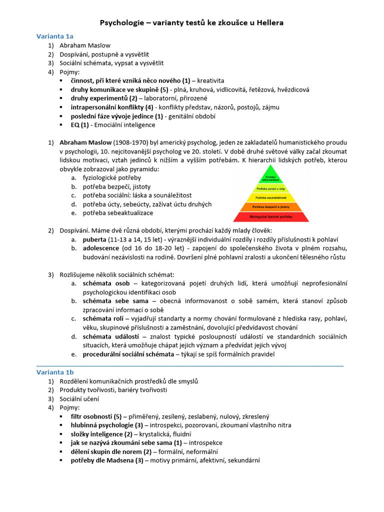 Varianty Testu Ke Zkousce - 240418 - 122353 | PDF