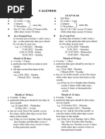 Calendar Reasoning Cheat Sheet | PDF