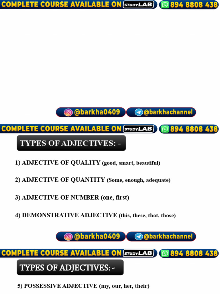 Adjective 2 | PDF | Adjective | Language Arts & Discipline