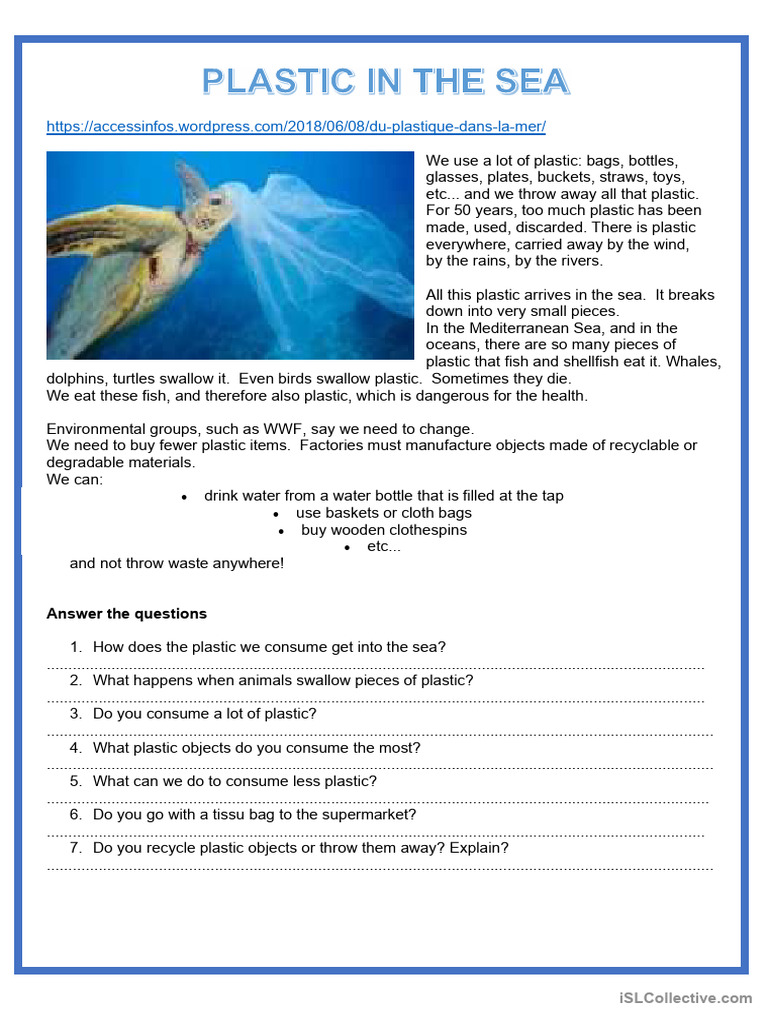 Easy reading - Plastic in the sea | PDF