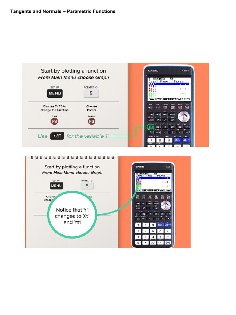 Tangents and Normals - Parametric Functions | PDF