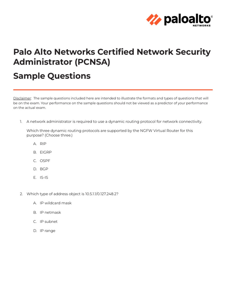 Pcnsa Sample Questions | PDF