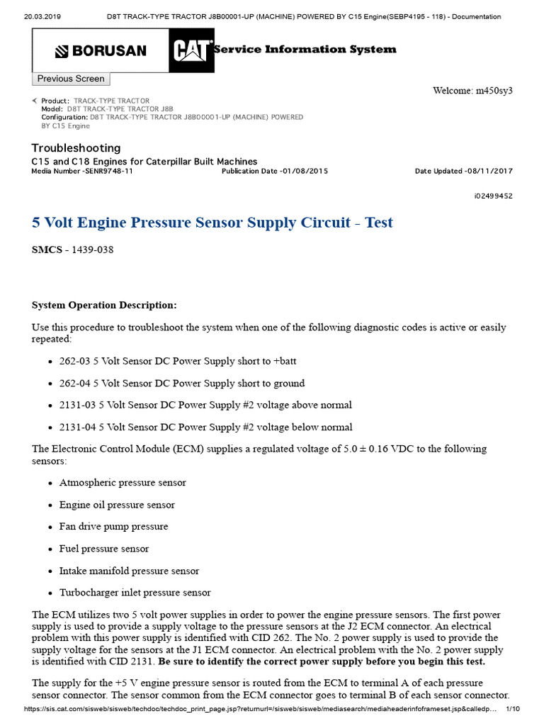 CAT D8T Engine Service Information System | PDF | Electrical Connector ...