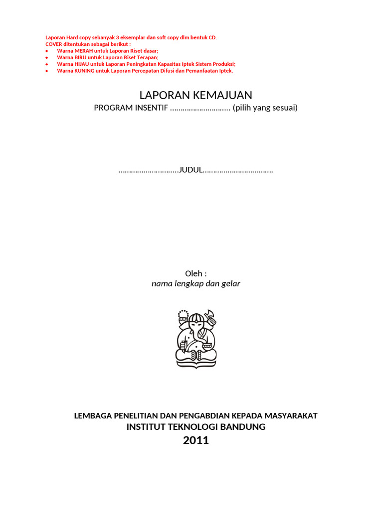 Format Lap Kemajuan Ristek2011 | PDF