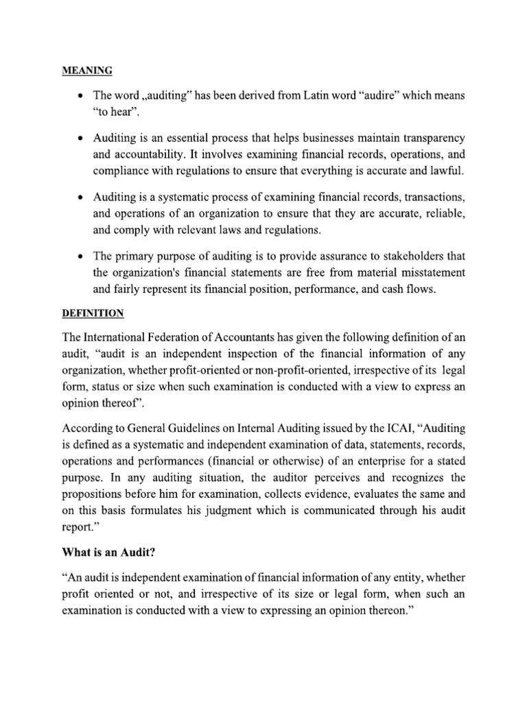 Auditing Module 1 | PDF