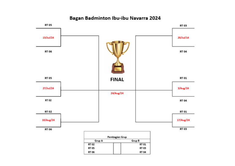 Bagan Badminton Ibu-Ibu Navara 2024 | PDF