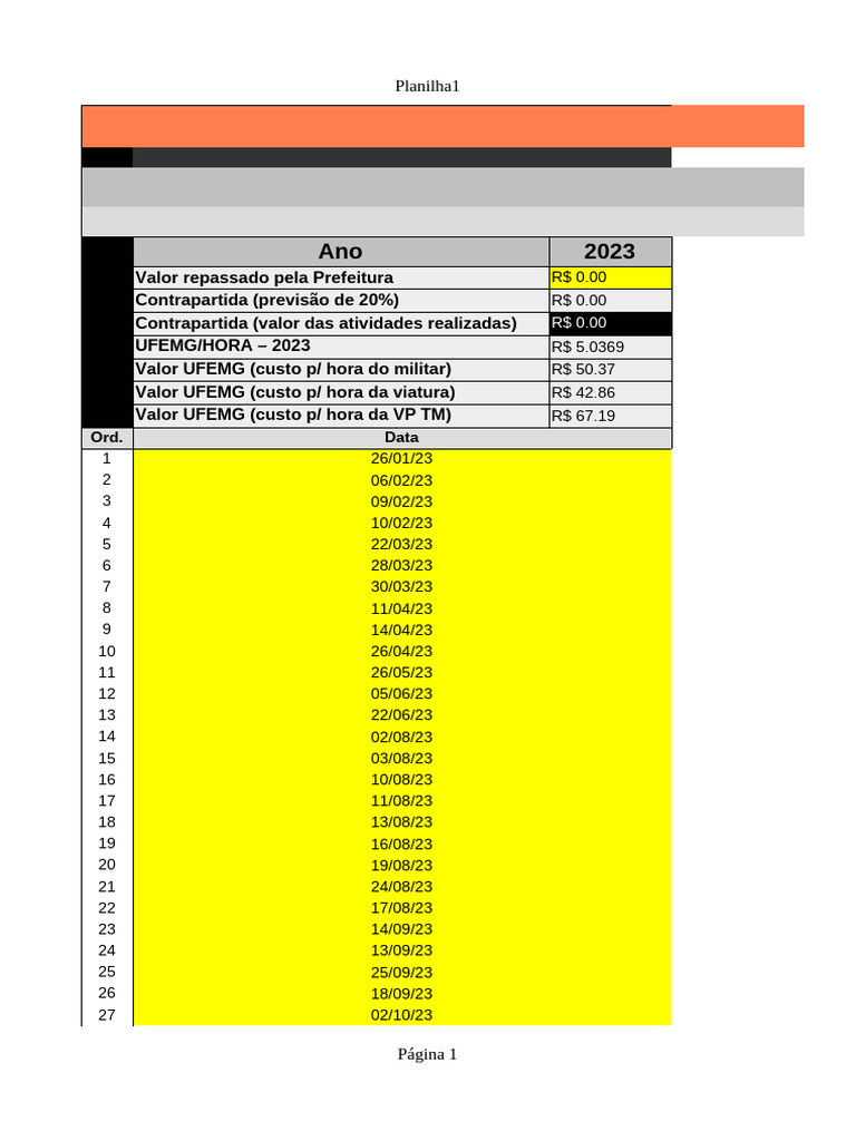 Planilha de Calculo de Contrapartida_modelo_2023 2 | PDF