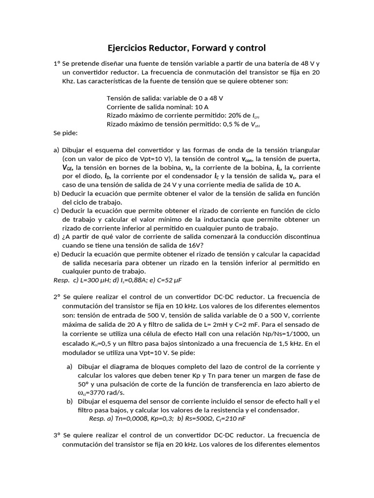 Ejercicios Reductor Forward Control | PDF