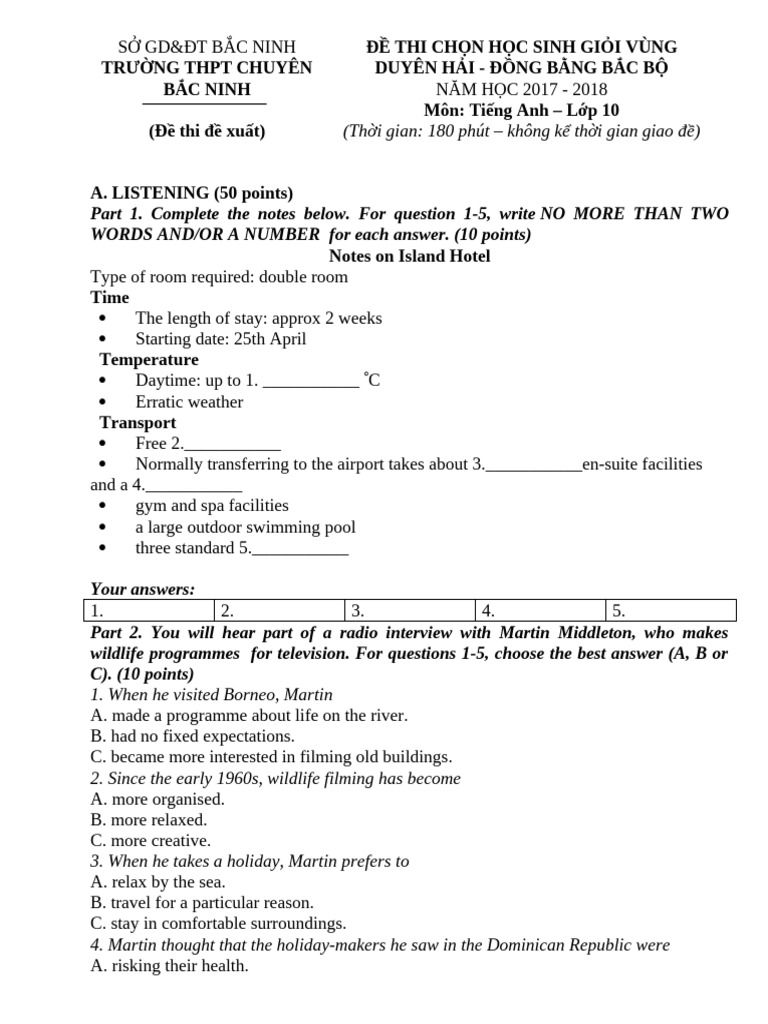 ĐỀ HSG 10 - OLYPIC | PDF