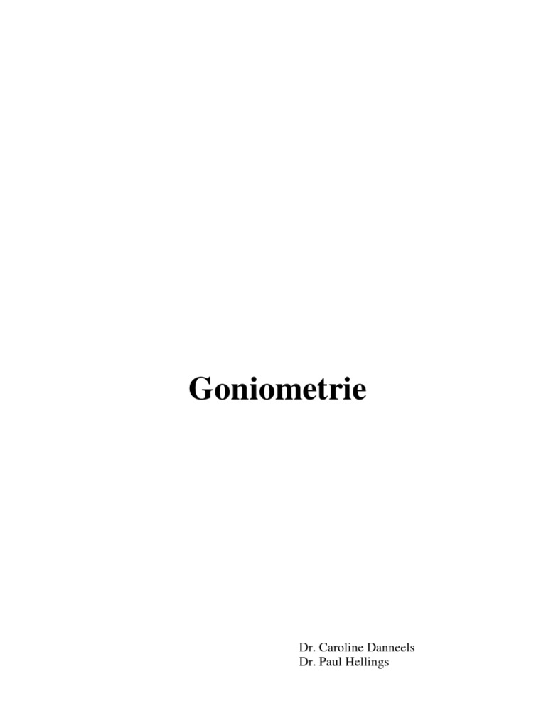 IC Goniometrie | PDF