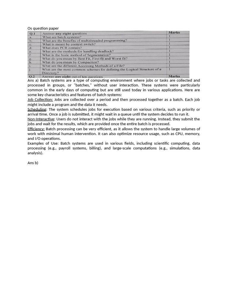 Os Question Paper | PDF Os Question Paper | PDF