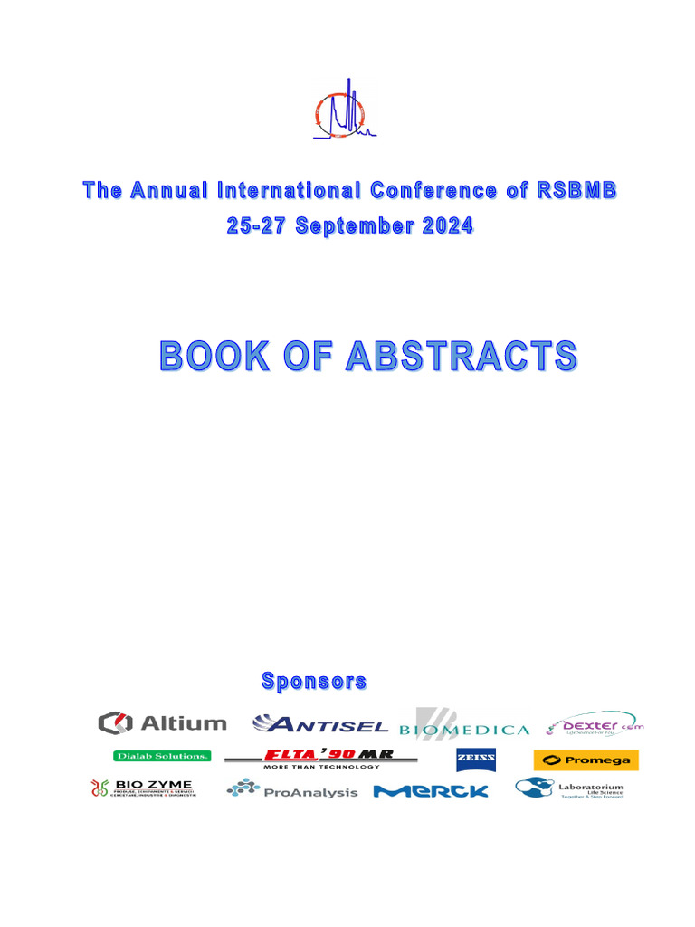 Book of Abstracts RSBMB Conference 2024 | PDF