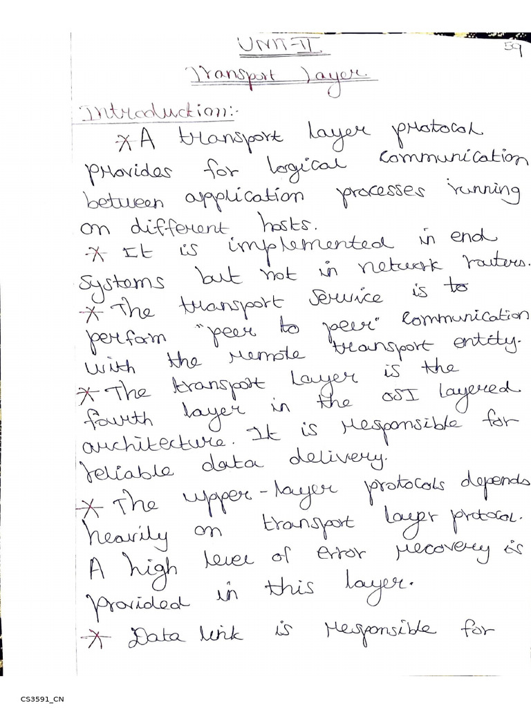 V CSE CS3591 CN Unit2 | PDF