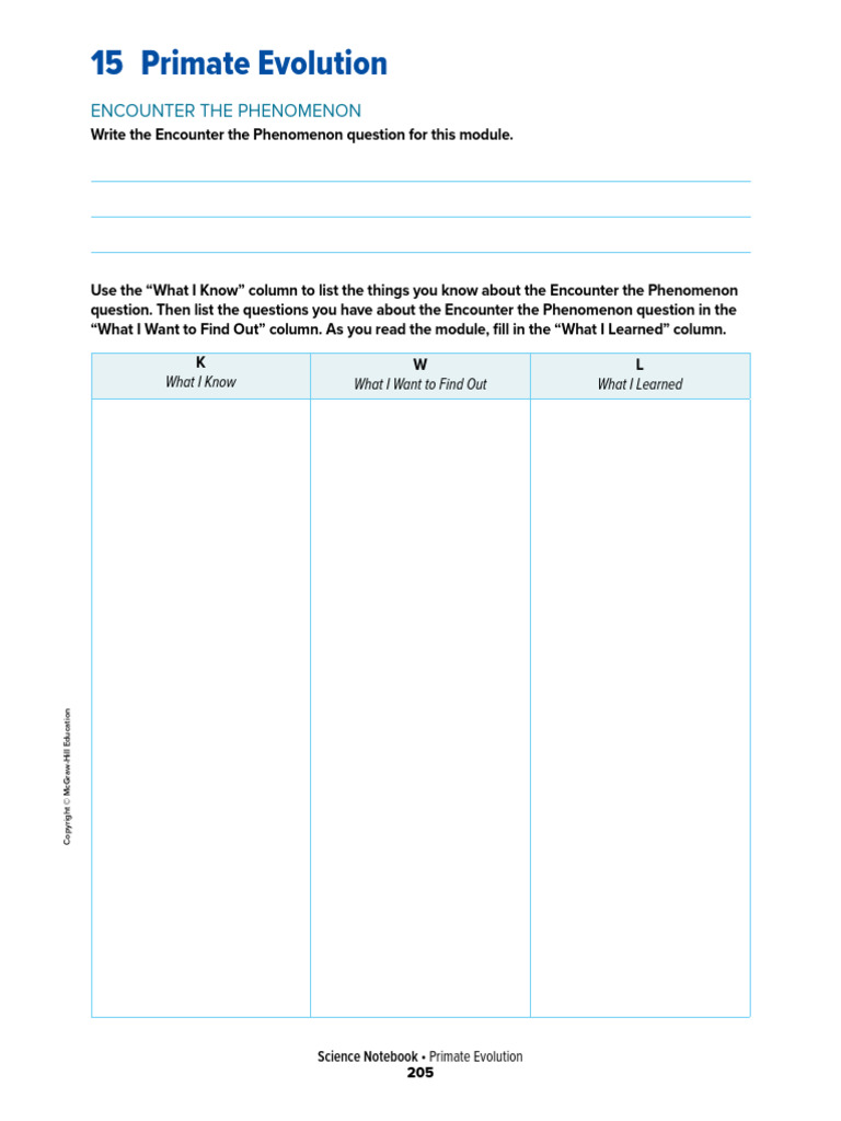 Science Notebook - Primate Evolution | PDF
