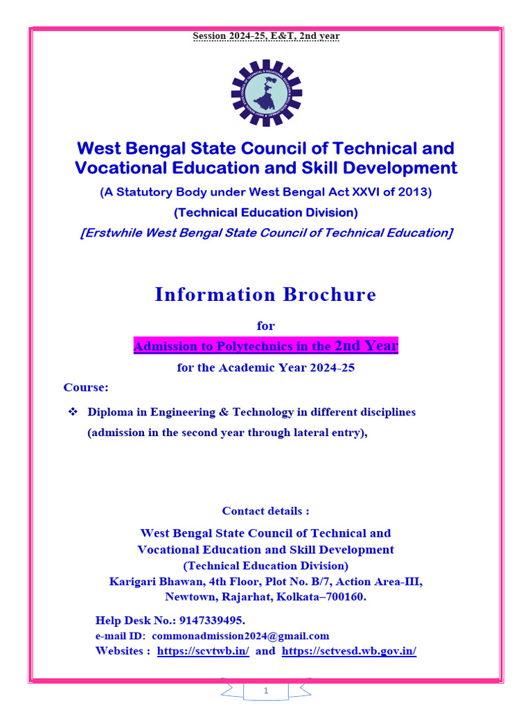 Brochure Session 2024-25 E&T 2nd Year | PDF