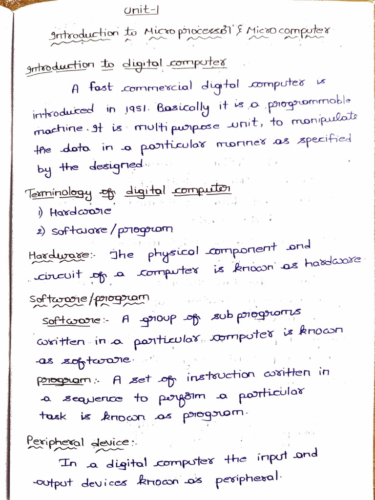 Microprocessor Unit 1 | PDF