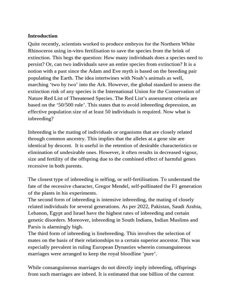 Inbreeding (Human) | PDF