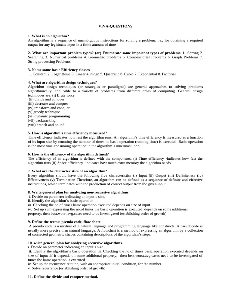 ADA Viva Questions | PDF