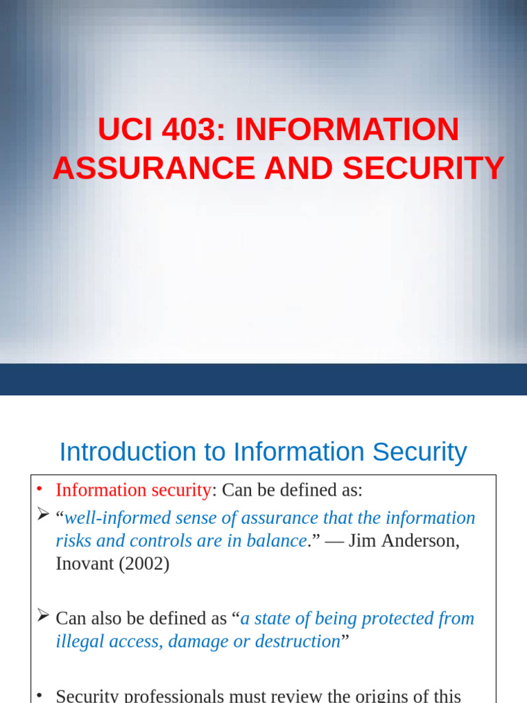Lecture 1 - Introduction To Security | PDF