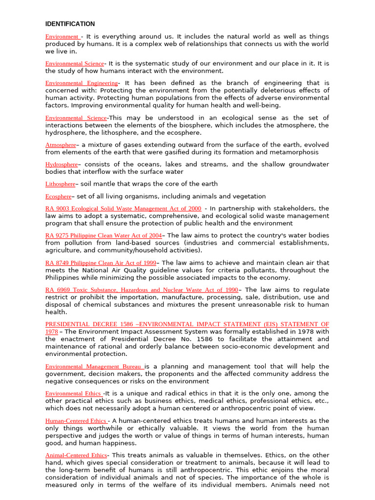 Envi Sci Identification 1 | PDF