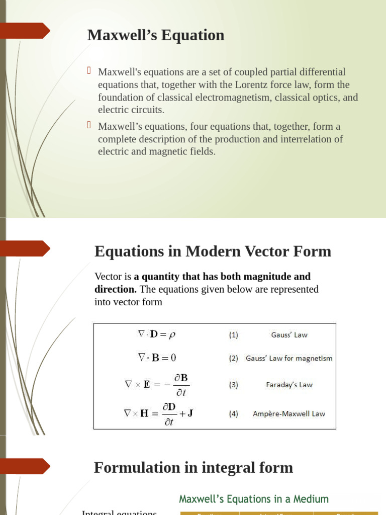 Maxwell's Equations Explained | PDF | Magnetic Field | Science ...