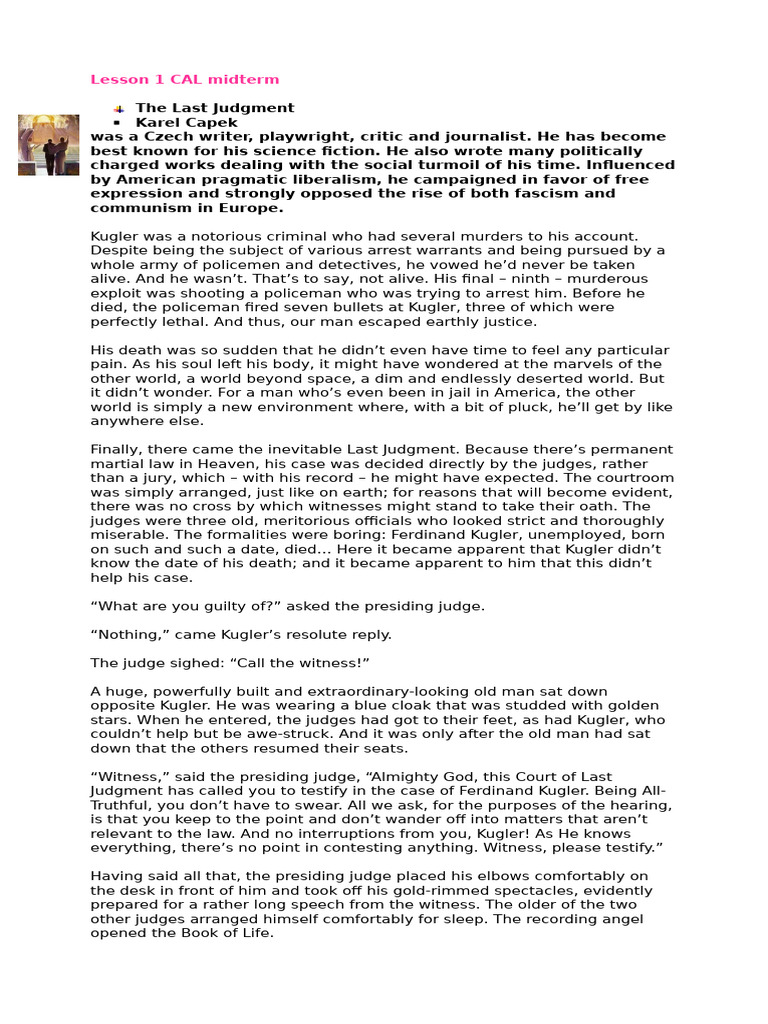 Lesson 1 CAL Midterm | PDF