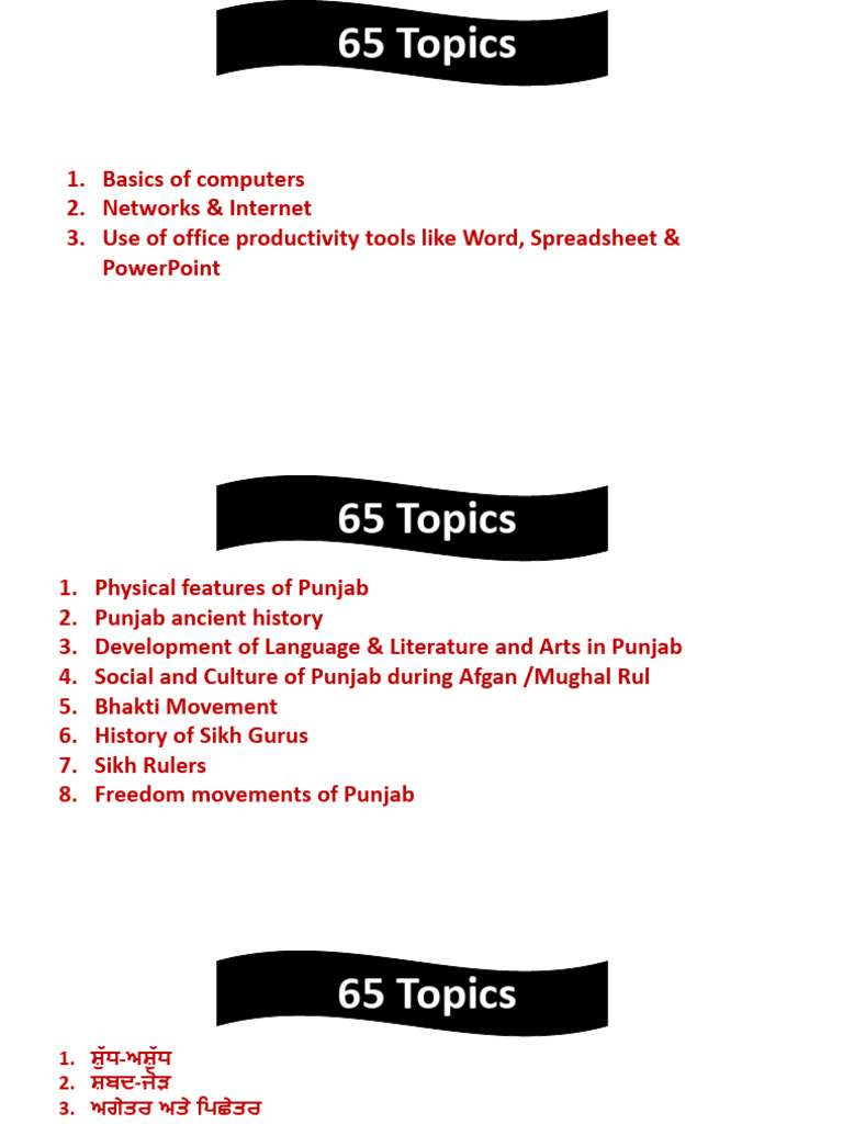 65 Topics | PDF | Career & Growth