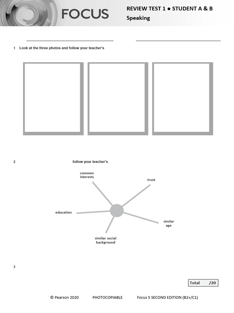 Focus5 2E Review Test 1 Units1 3 Speaking | PDF