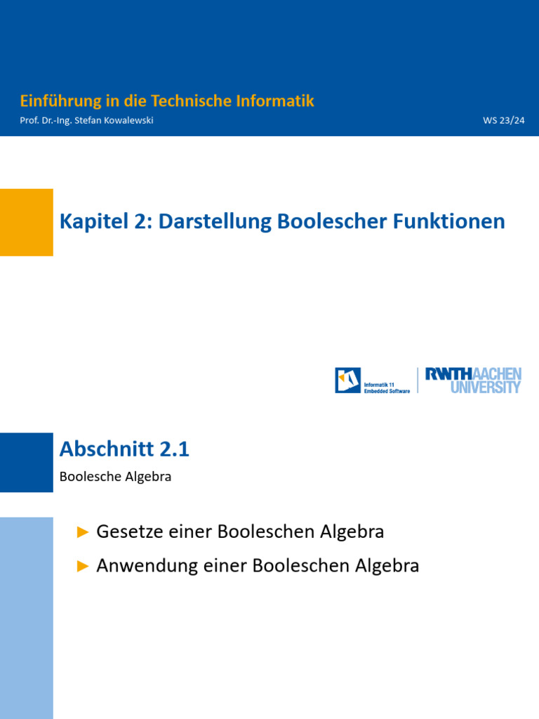 Kapitel 02 - Boolesche Funktionen - Mit Kommentaren | PDF
