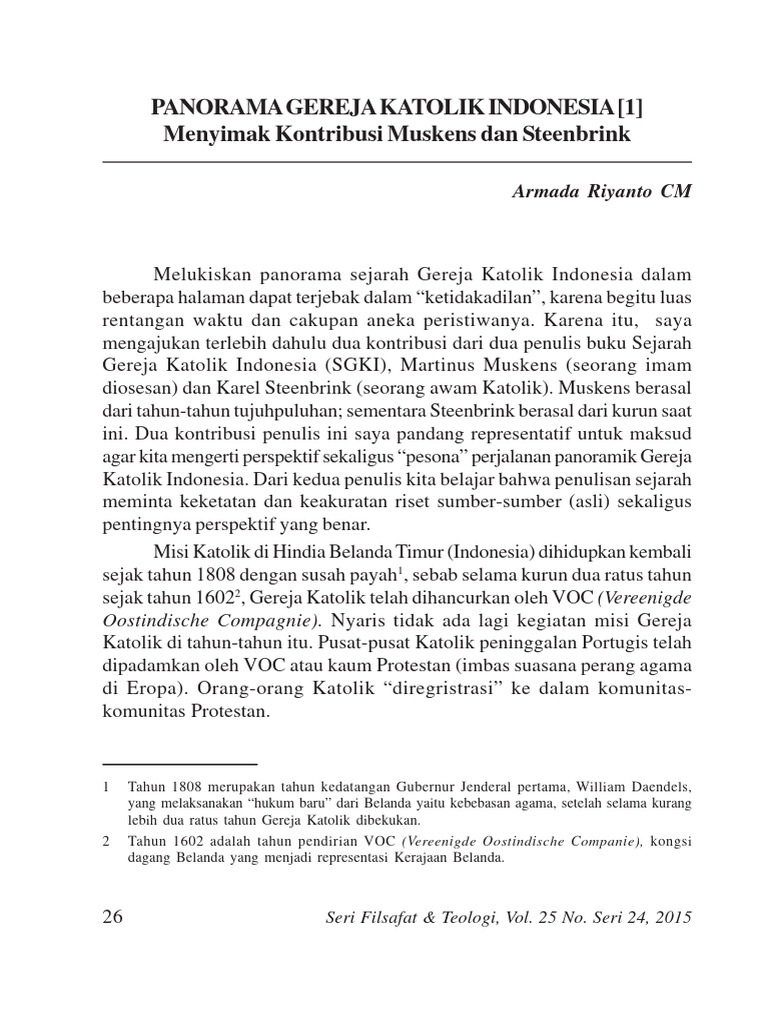 Panorama Gereja Katolik Indonesia | PDF