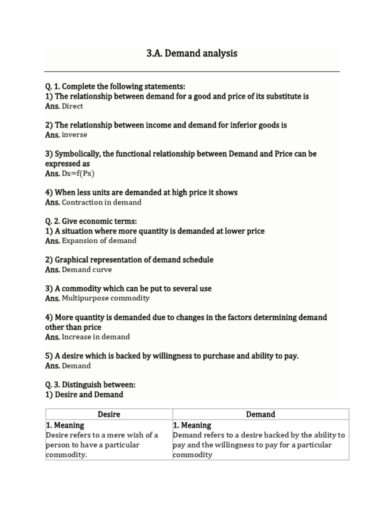 Chapter 3A - Demand Analysis | PDF | Demand | Demand Curve