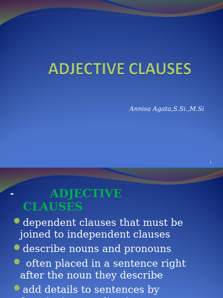 Materi Adjective Clauses | PDF
