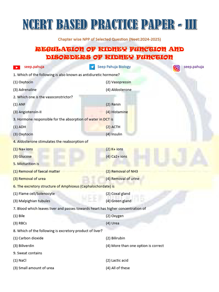 NPP3 Excretory System | PDF