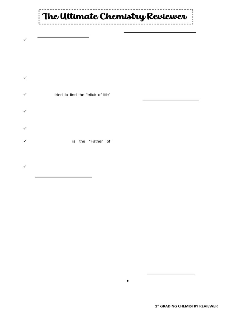9th Grade Chemistry Reviewer | PDF