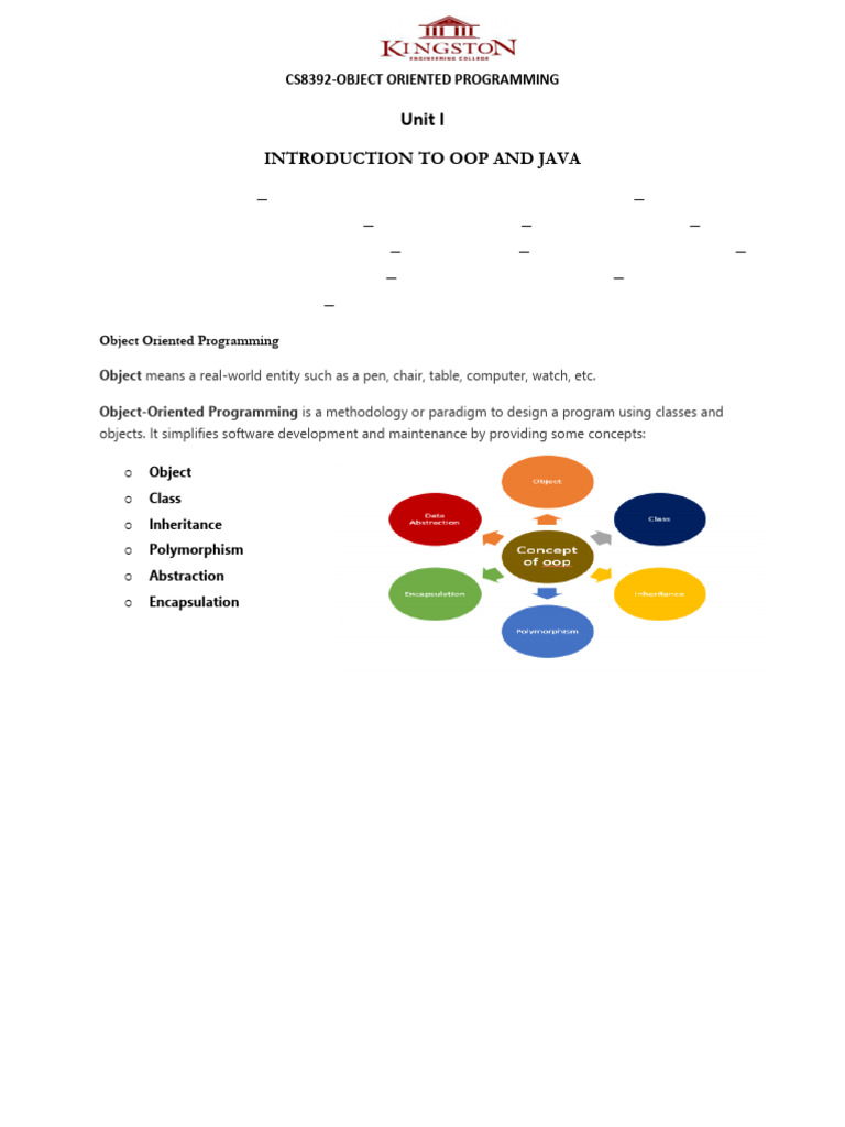 CS3391-OOPS-UNIT-1 | PDF CS3391-OOPS-UNIT-1 | PDF