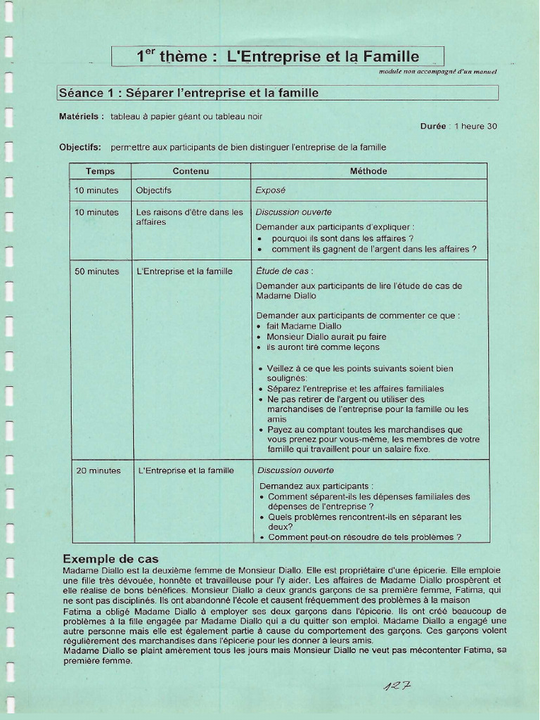 Document Entreprise Et Famille | PDF