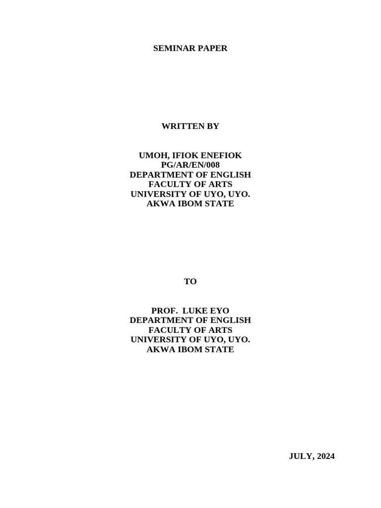 Seminar Paper | PDF