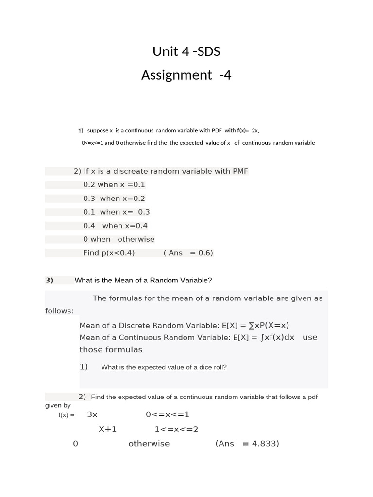 Unit - 5 SDS Assignment | PDF