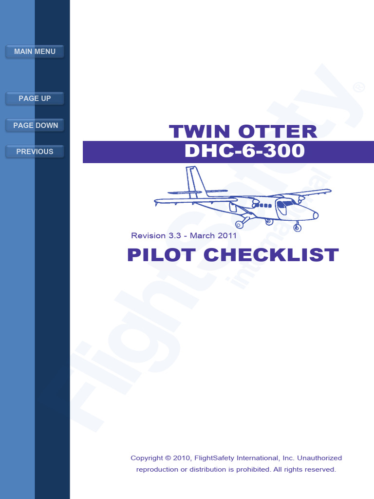 DHC-6 Pilot Joint Checklist | PDF