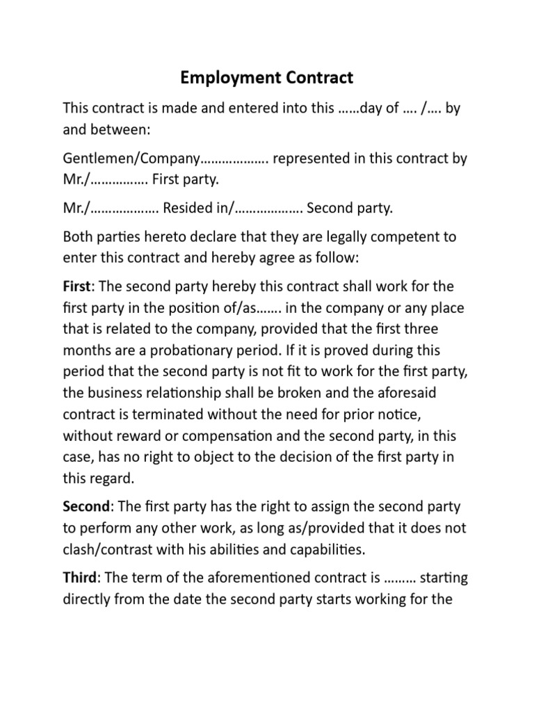 2nd Contract | PDF