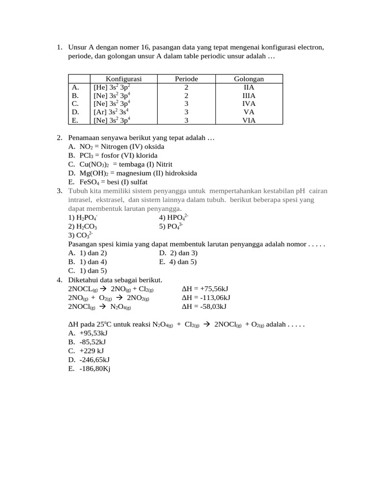 Soal Kimia Final Kelas 12 | PDF