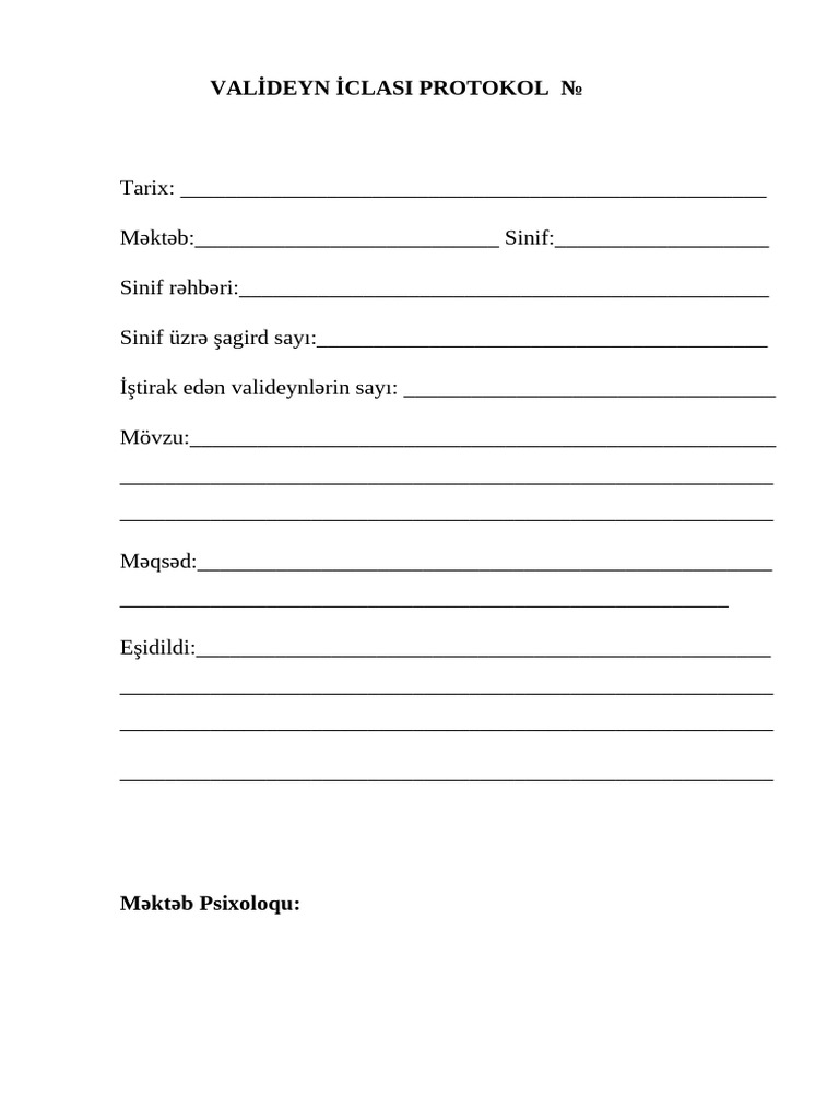 Valideyn Iclası Protokol (2) - 2 | PDF