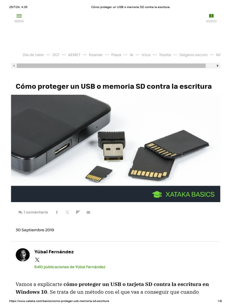 Cómo Proteger Un USB o Memoria SD Contra La Escritura | PDF