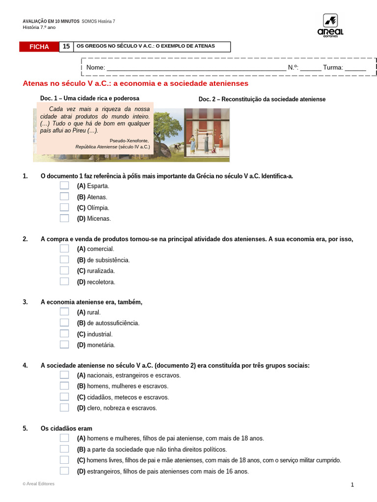 Ae Sh7 Ficha Correcao Rapida 15 | PDF