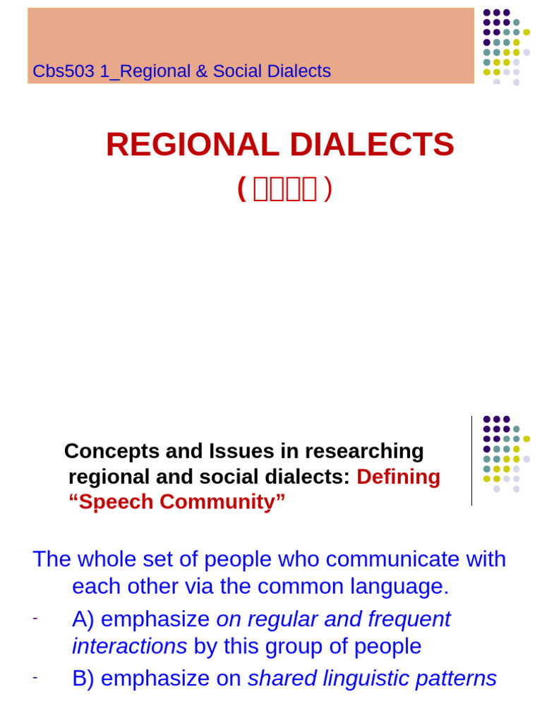 cbs503 - 1 - Regional Dialect-5 | PDF