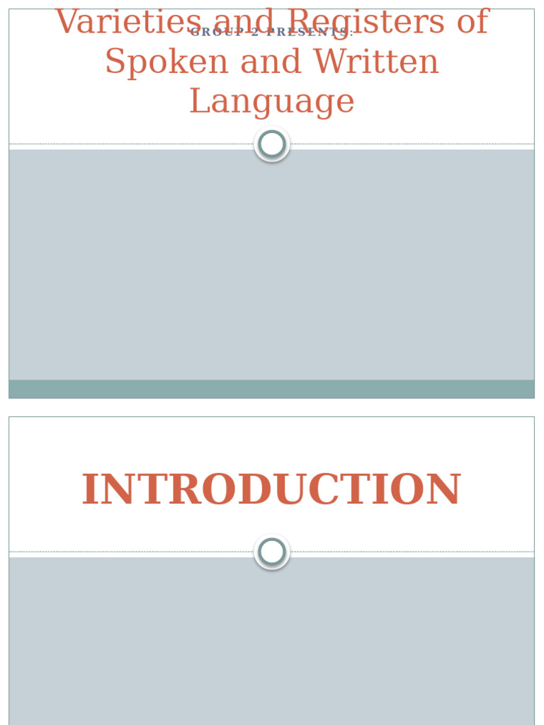12 Varieties and Registers of Spoken and Written Language | PDF