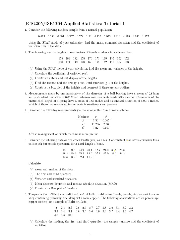 ICS2205 ISE1204 Tutorial1 | PDF