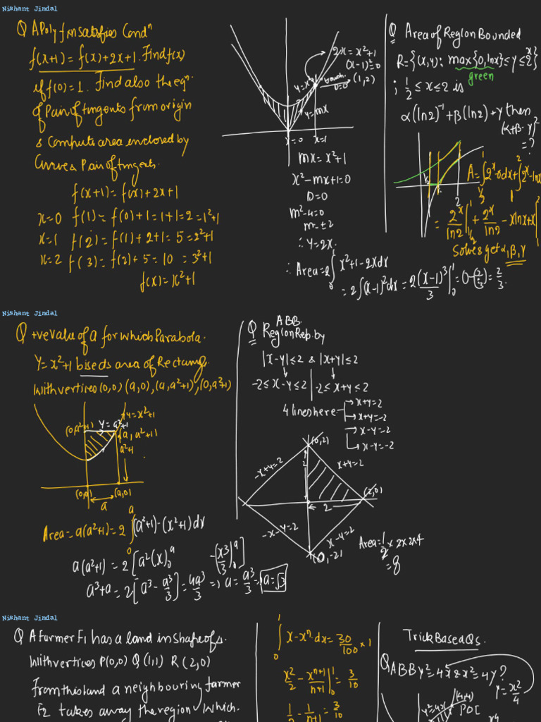 Area Under Curve - L-03 (Class Notes) NJ - 247 | PDF