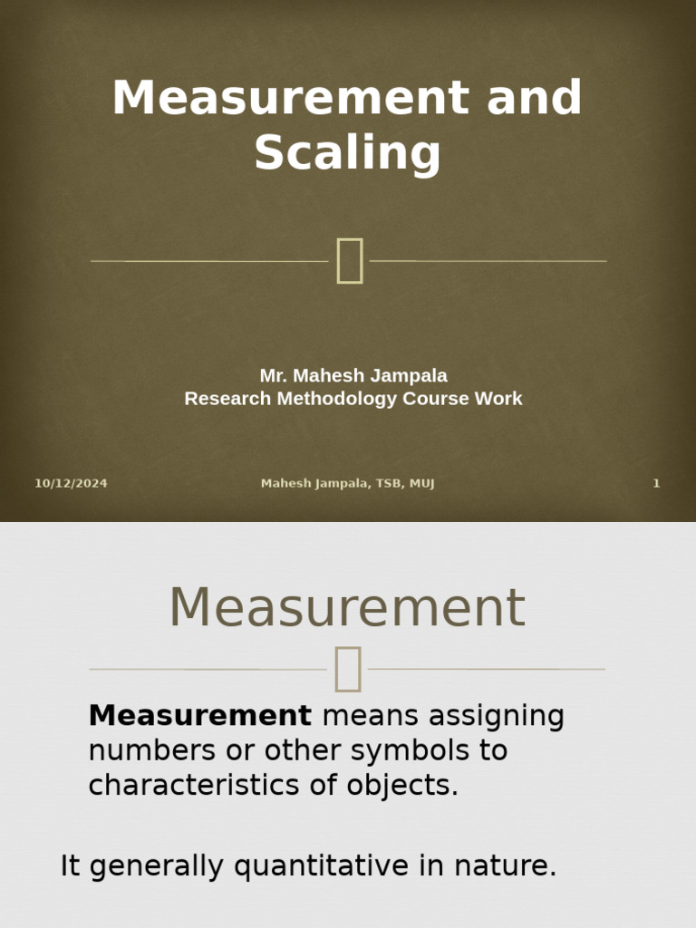 Measurement and Scaling Technique | PDF